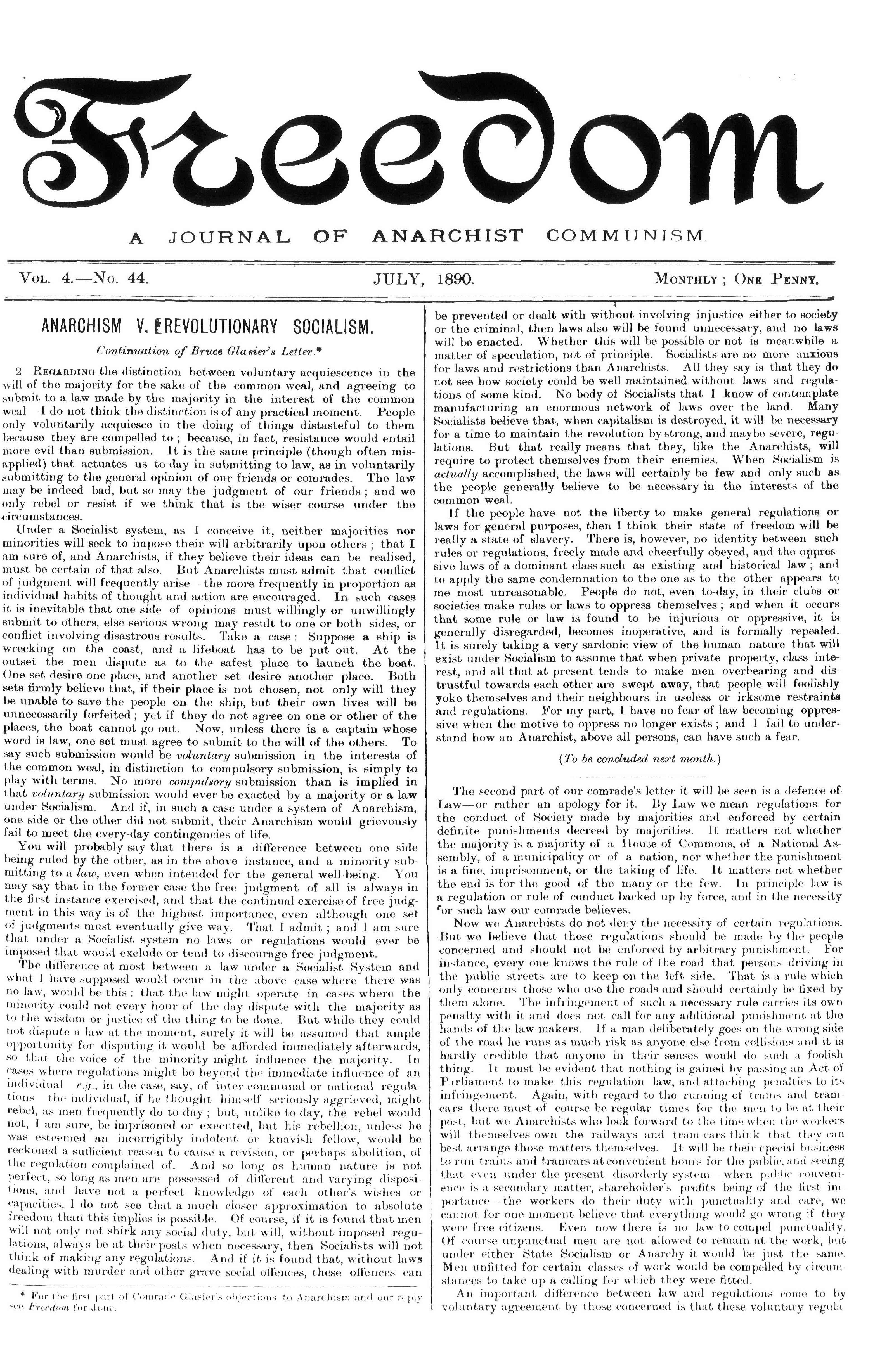 Freedom vol 4. no 44 (July 1890) | libcom.org